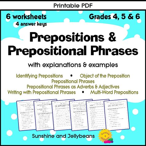 Prepositional Phrases Worksheets