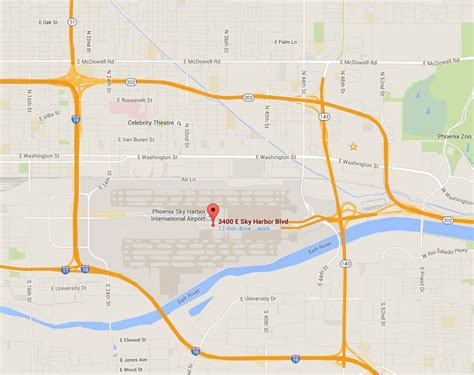 Phoenix Airport Phx Map Address And Directions