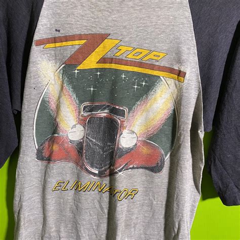 Vintage 1983 Zz Top Eliminator Tour Raglan T Shirt Depop