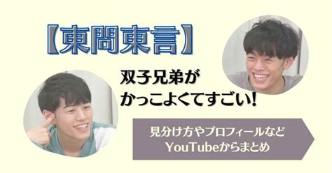 【東問東言】兄弟がかっこいい！見分け方やプロフィールなどyoutubeからまとめ ~ Nono Blog