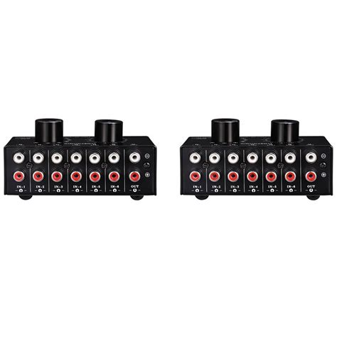 2x 6 input 1 output switcher audio source selection switcher rca audio