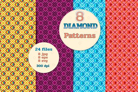 Diamond Pattern Pack Graphic By Javier Ullo Creative Fabrica