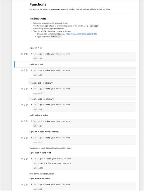 Functions For Each Of The Following Signatures Chegg