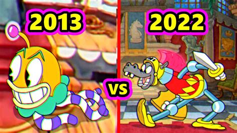 Cuphead All Early Design Bosses 2013 Vs Now Full Comparison Youtube