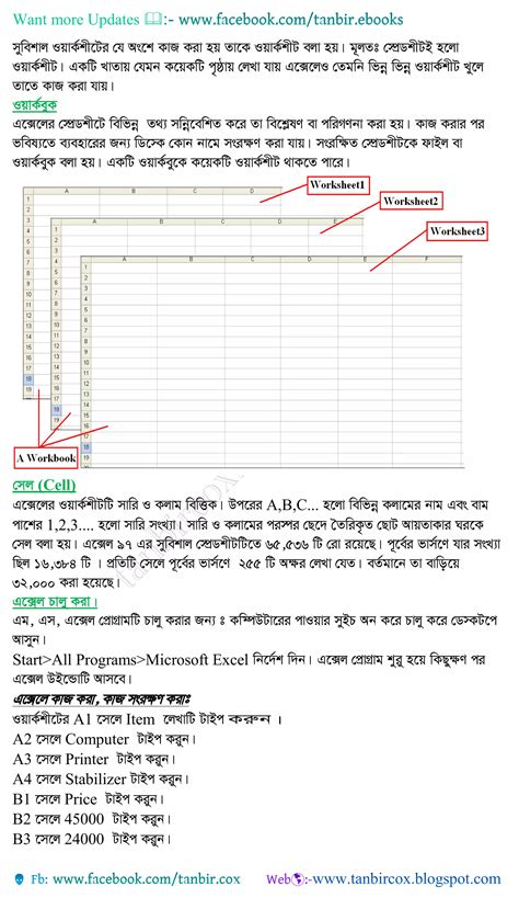 ms excel bangla guide complete tutorial with picture by tanbircox pdf