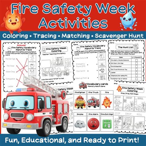 Fire Safety Week Activities Printable Worksheets And Vocabulary Games