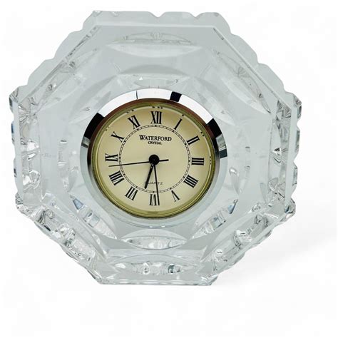 At Auction Waterford Crystal Octagonal Miniature Desk Clock