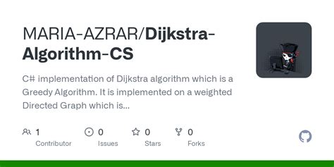 GitHub MARIA AZRAR Dijkstra Algorithm CS C Implementation Of Dijkstra Algorithm Which Is A