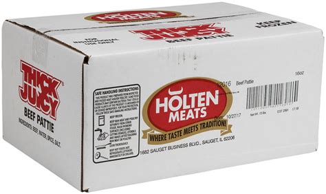 Holten 8020 Thick N Juicy Beef Patties 16 Ounce 15 Per Case