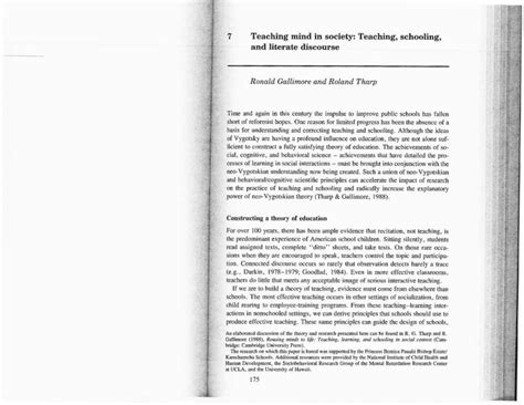 Pdf Teaching Mind In Society A Theory Of Education And Schooling