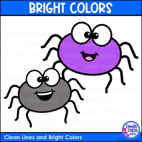 Halloween Spider Faces Clipart By Doodle Patch Designs Tpt