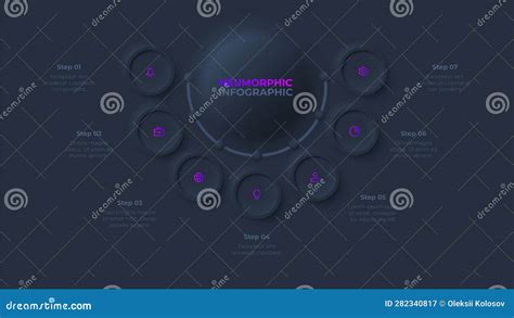 dark neumorphic user interface elements with neon buttons and bars