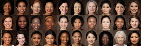 Composite Portrait Of Different Women Headshots Including All Ethnic Racial And Geographic
