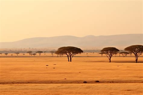 Acacia Trees An African Plains Premium Ai Generated Image