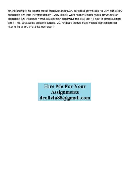 19 According To The Logistic Model Of Population Growth Pepdf