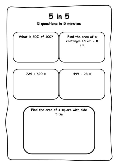 Key Stage 2 Maths Starter Questions Worksheets Pdf By Worksheet Whisperer