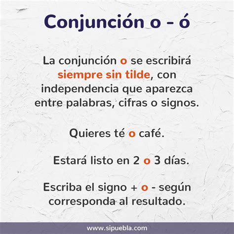 Conjunción O ó Palabras De Ortografía Aprender Ortografia