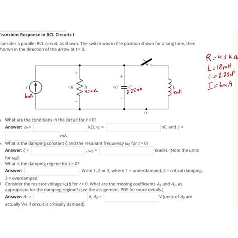 Solved Ransient Response In Rcl Circuits Iconsider A