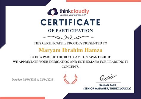 Aws Cloudcomputing Thinkcloudly Learning Professionalgrowth… Maryam Ibrahim Hamza 12
