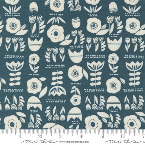 Folk And Lore Teal Posy Plot Yardage By Fancy That Design House For Moda Loulous Fabric Shop