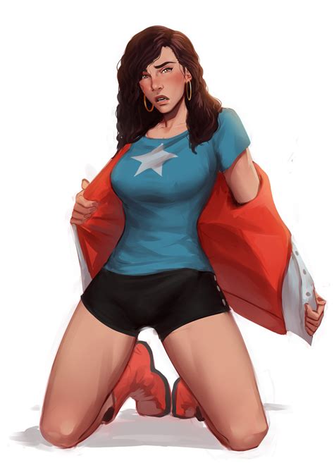 Rule 34 1futa America Chavez Black Hair Blush Boots Breasts Bulge