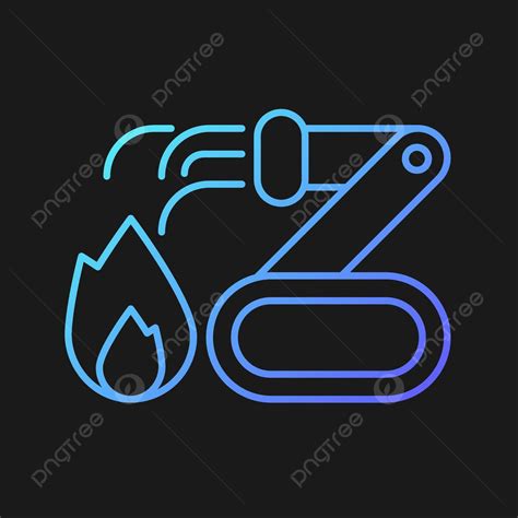 Gradient Vector Icon Of Firefighting Robots For A Dark Themed