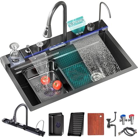 Set Chiuveta Multifunctionala Smart Afisaj Digital Doua Cascade