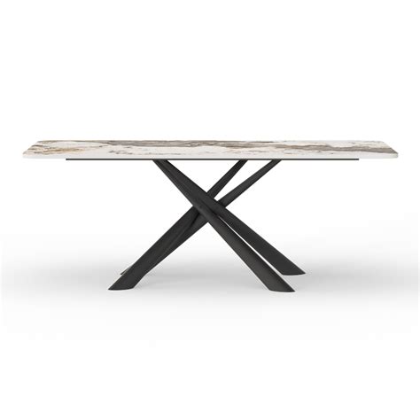1600mm Modern Sintered Stone Top Rectangle Dining Table In Pandora