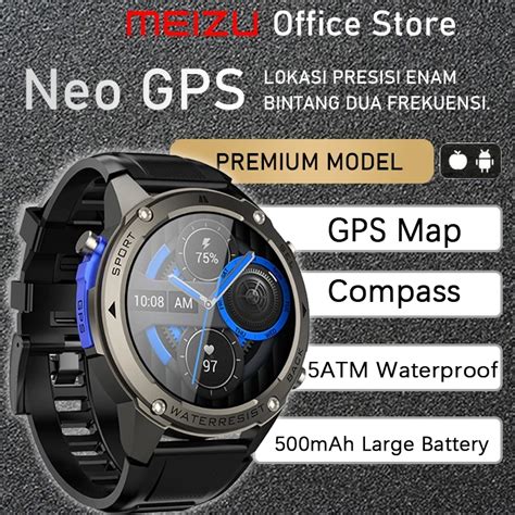 𝗠𝗘𝗜𝗭𝗨 Neo Gps Smartwatch 143 Amoled 5atm Waterproof Compass