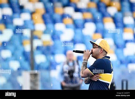 Singer Geolier Performs Before The Serie A Match Between Ssc Napoli And
