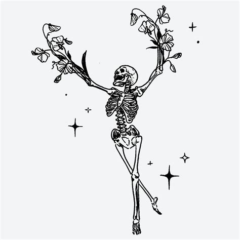 Dancing Skeleton Semi Permanent Tattoo Lasts 1 2 Weeks Painless And