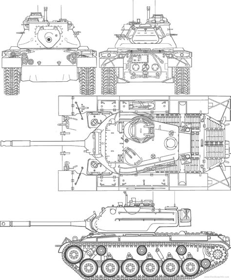 M47 Patton Blueprints Free Outlines
