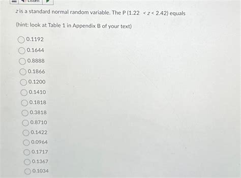 solved z is a standard normal random variable the p 1 22