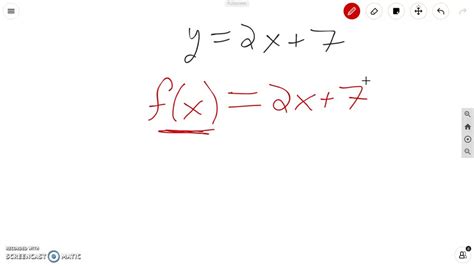 solved vocabulary write y 2 x 7 using function notation