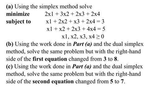 Solved Using The Simplex Method Solve Minimize 2x1 3x2