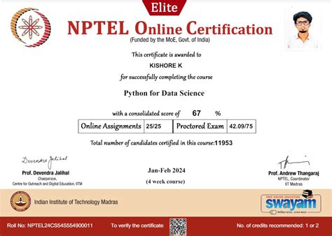 kishore k on linkedin python datascience nptel swayam