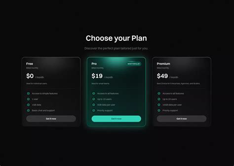Dark Pricing Section Framer Template In 2025 Interactive Web Design