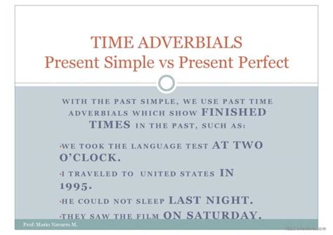 Time Adverbials Past Simple Pres… English Esl Powerpoints