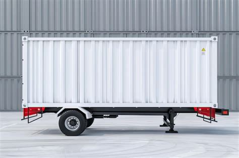 Tow Container Trailer White Premium Ai Generated Image