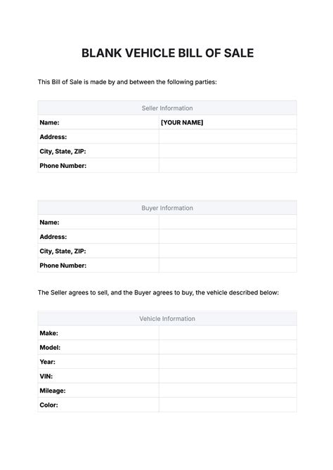 Free Bill Of Sale Templates Editable And Printable