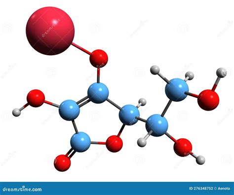 3d Image Of Sodium Ascorbate Skeletal Formula Stock Illustration Illustration Of Effervescence