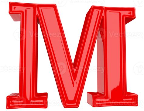 Red Letter M Font 3d Render 36305365 Png