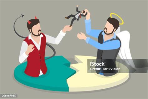 3d Isometric Flat Vector Conceptual Illustration Of Opposite Forces Stock Illustration