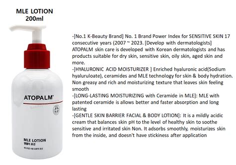 Atopalm Mle Cream 100ml Mle Lotion 200ml Skin Barrier Ceramide