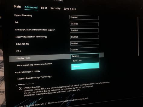 display mode in bios r asustuf