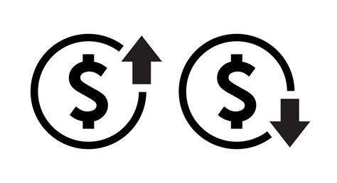 Dollar Price Up Down Icon Vector In Line Style 16860538 Vector Art At