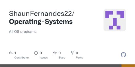 GitHub ShaunFernandes Operating Systems All OS Programs