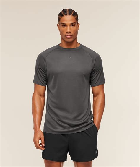 Gymshark Hybrid Engineered Jacquard T Shirt Grey Gymshark