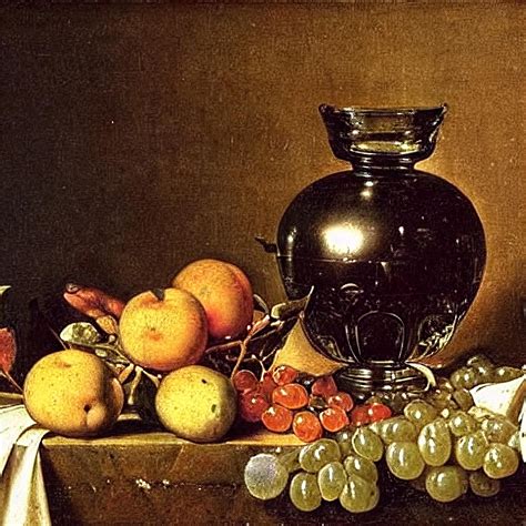 Artstation Ai Still Life With Fruit And Crystal Vase By Willem Van
