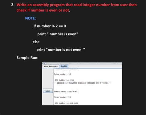 Solved 2 Write An Assembly Program That Read Integer Number